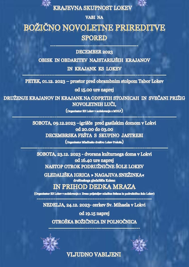 Božično-novoletne prireditve v Lokvi | Visit Kras